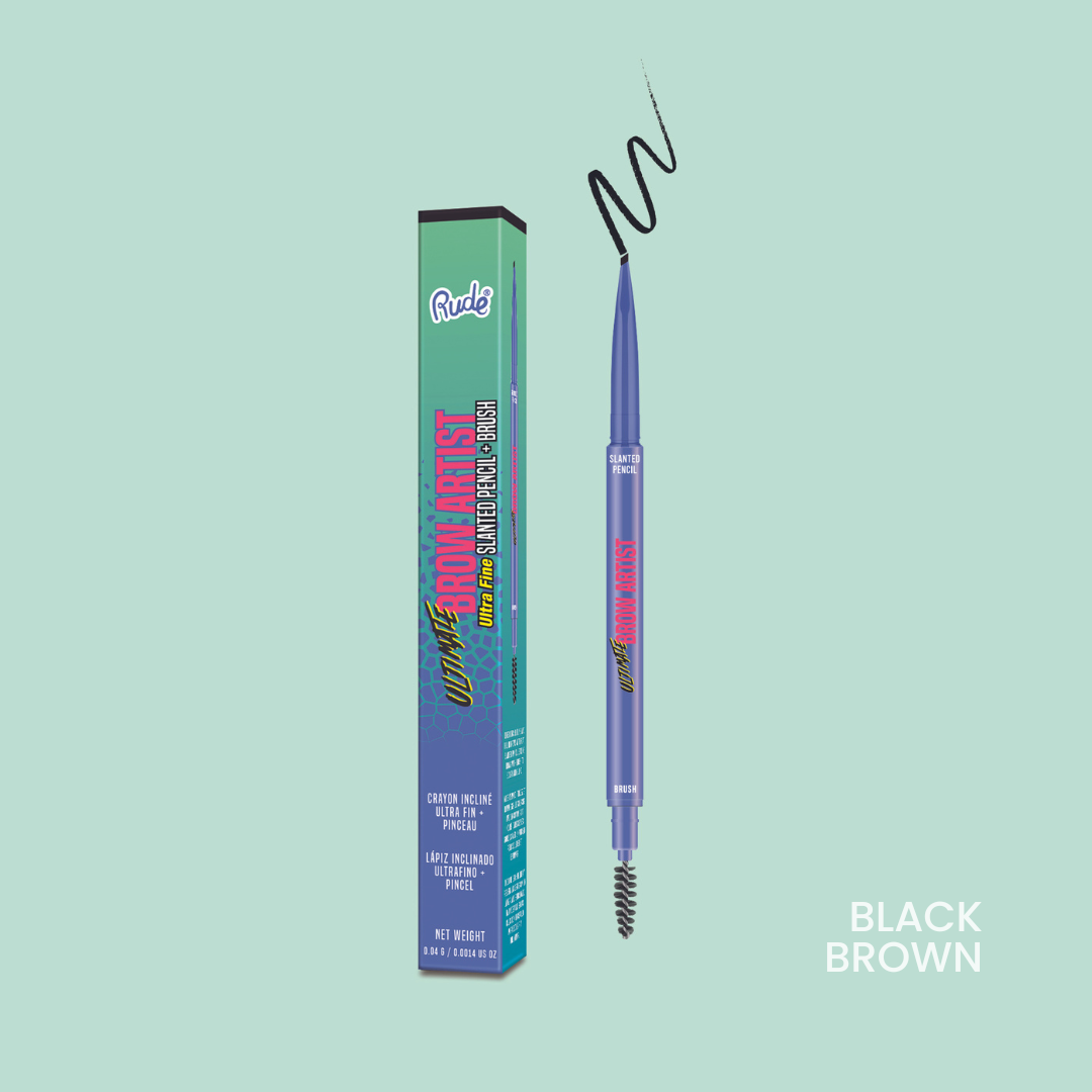 RUDE Ultimate Brow Artist Ultra Fine Slanted Pencil & Brush Display Se