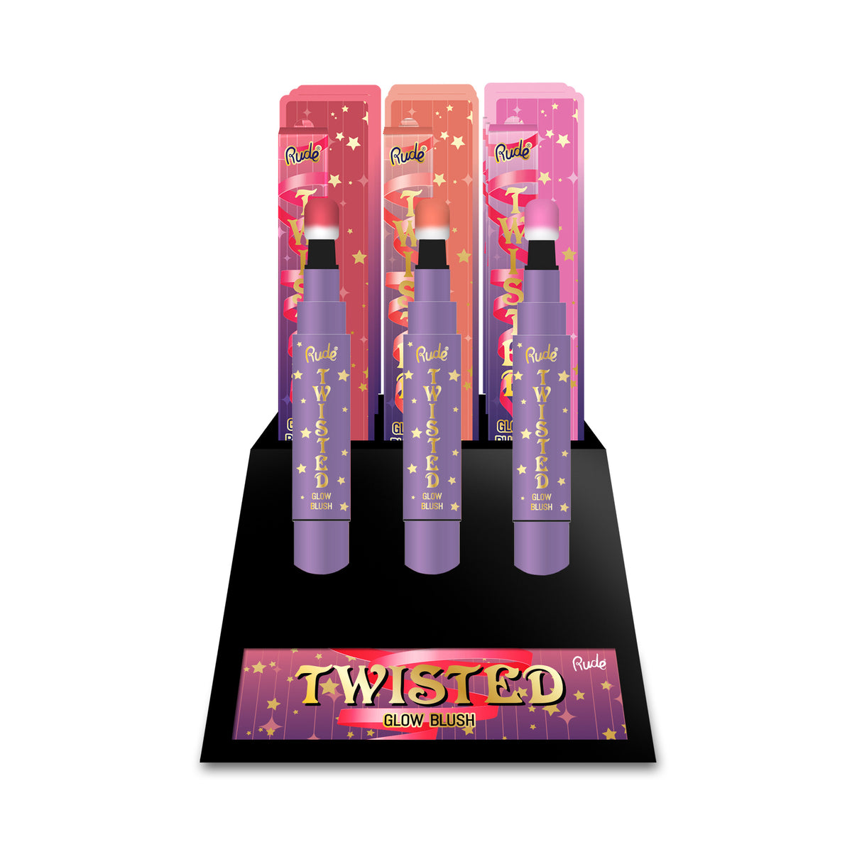 RUDE Twisted Glow Blush Display Set - 24pcs